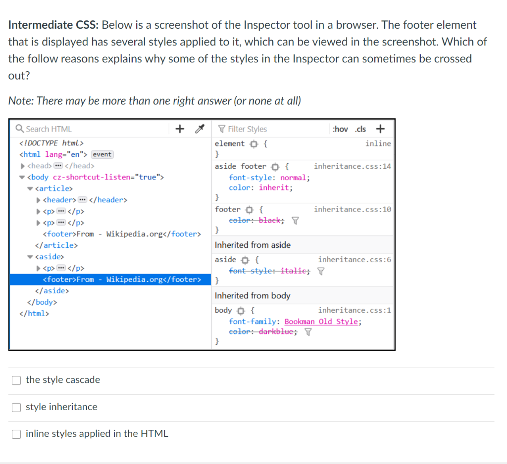 Solved Intermediate CSS: Below is a screenshot of the | Chegg.com