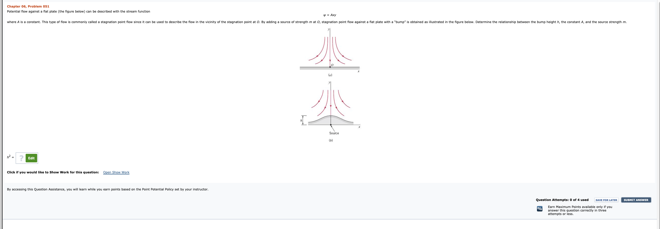 Solved Chapter 06, Problem 051 Potential flow against a flat | Chegg.com