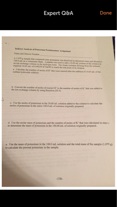 Solved RESIN-COOH + K+ → RESIN-COOK + H+ (20-3) H+ + OH-→ | Chegg.com