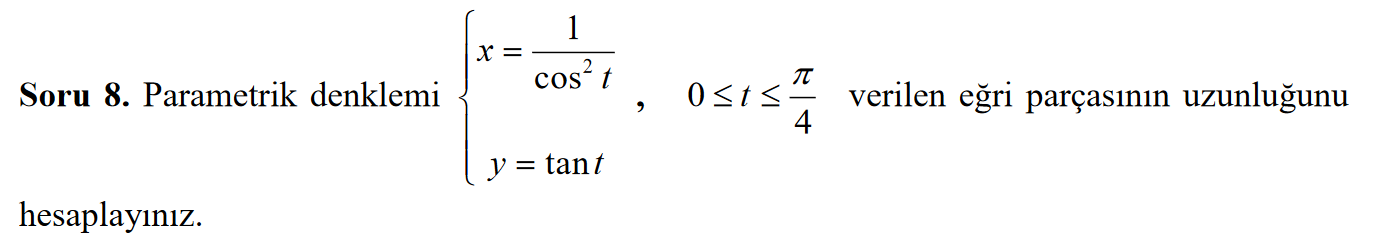 Solved calculate the length of the given parametric equation | Chegg.com