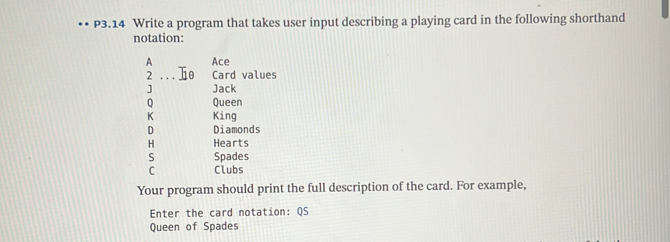 Solved P3.14 ﻿Write a program that takes user input | Chegg.com