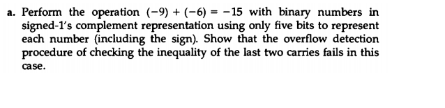 Solved a. Perform the operation (-9) + (-6) = -15 with | Chegg.com