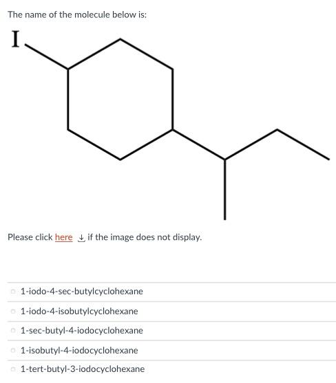 Solved The name of the molecule below is: Please click here | Chegg.com