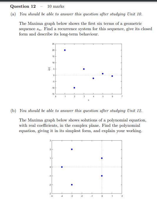Solved Question 12 - 10 marks (a) You should be able to | Chegg.com
