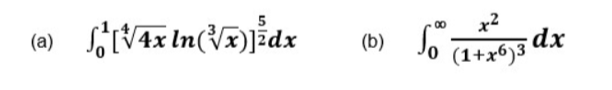 Solved Evaluate the following definite Integrals by using | Chegg.com