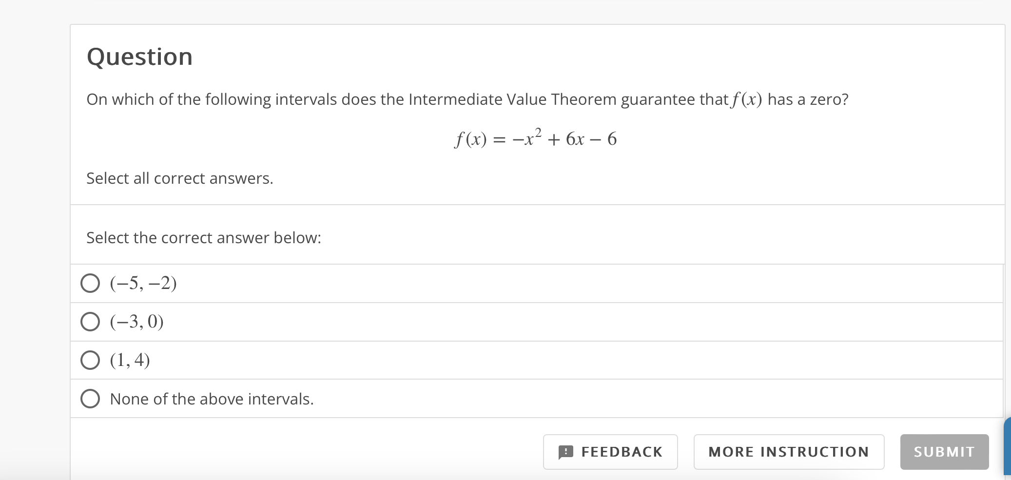 Solved QuestionOn which of the following intervals does the | Chegg.com