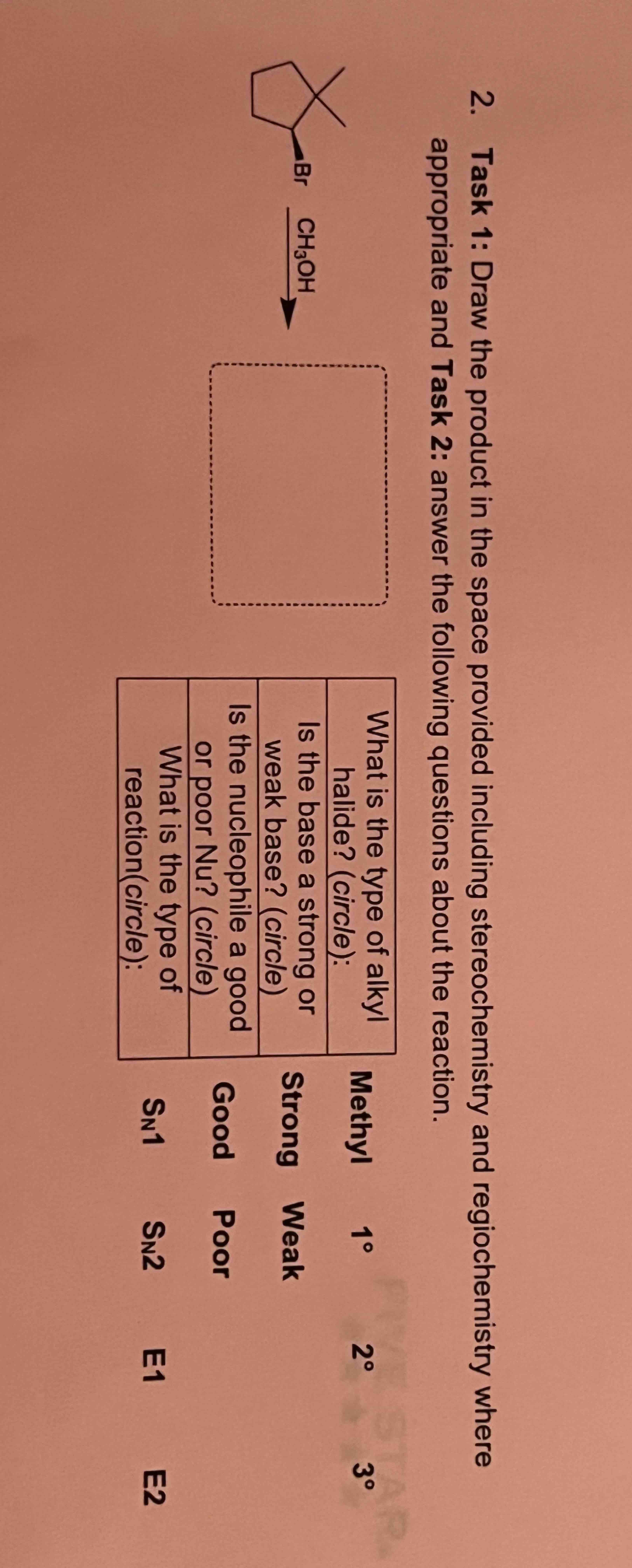 Solved 2. ﻿Task 1: Draw the product in the space provided | Chegg.com