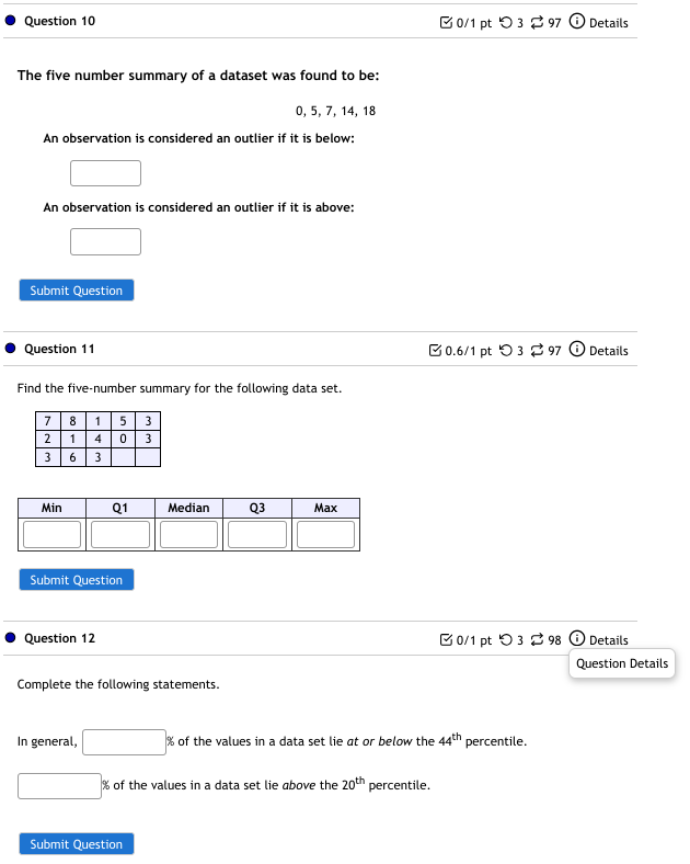 Solved The five number summary of a dataset was found to be: | Chegg.com