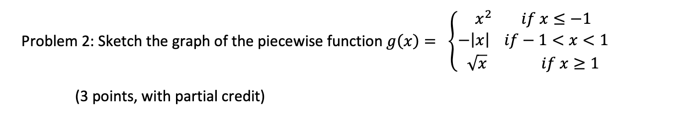 Solved Problem 2: Sketch the graph of the piecewise function | Chegg.com