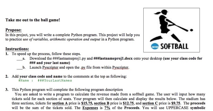 Solved Take me out to the ball game! Propose: In this | Chegg.com