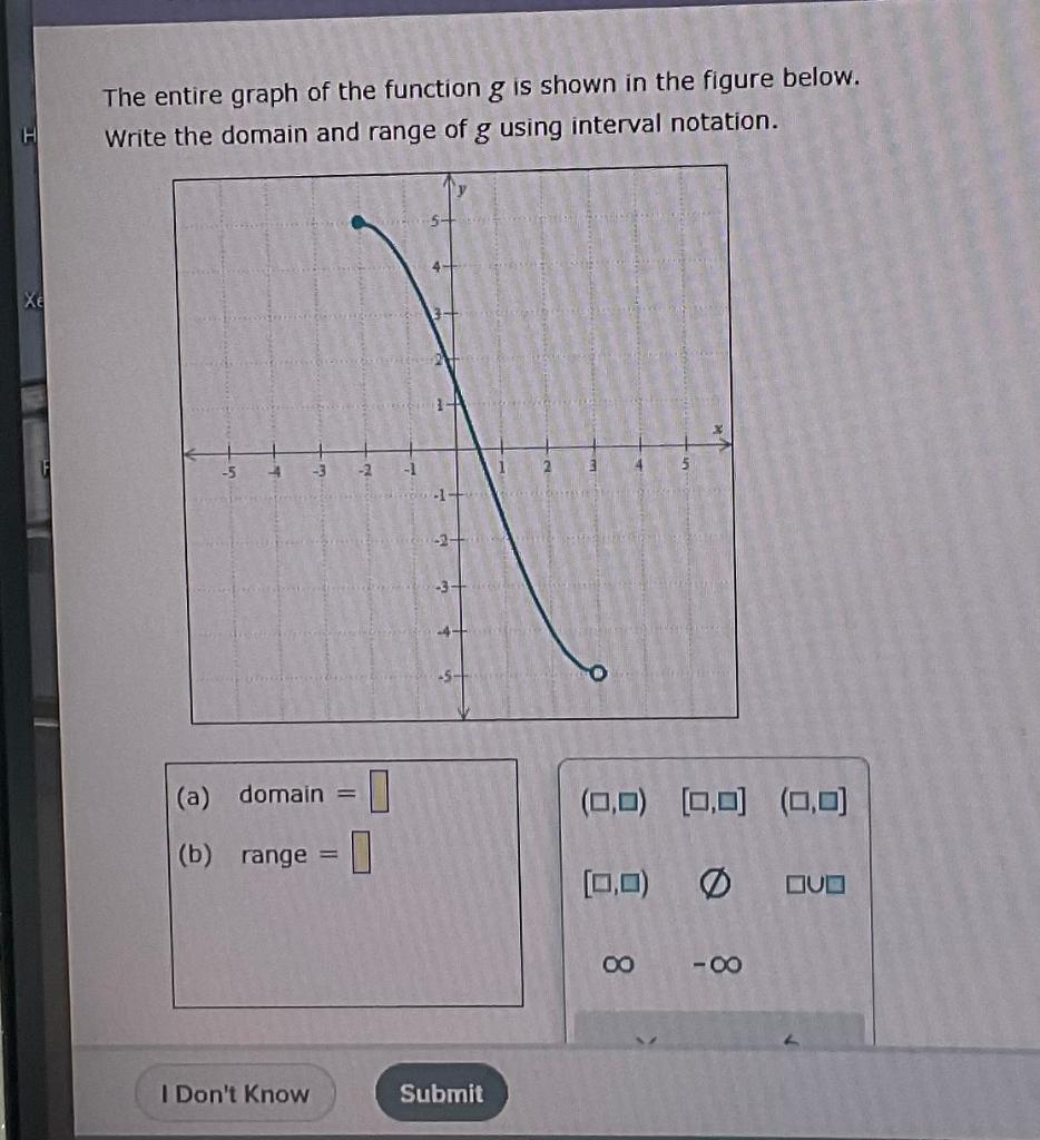 Solved The entire graph of the function g is shown in the | Chegg.com