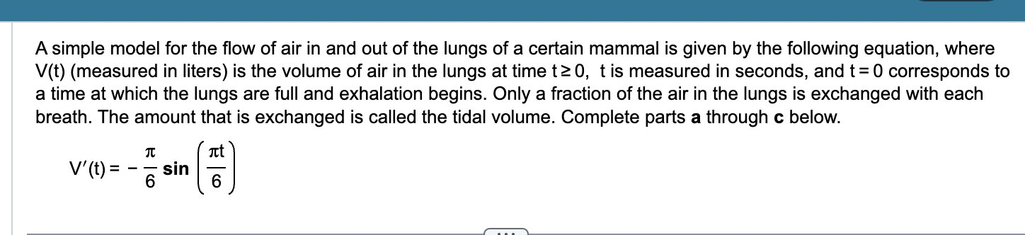 Solved A simple model for the flow of air in and out of the | Chegg.com