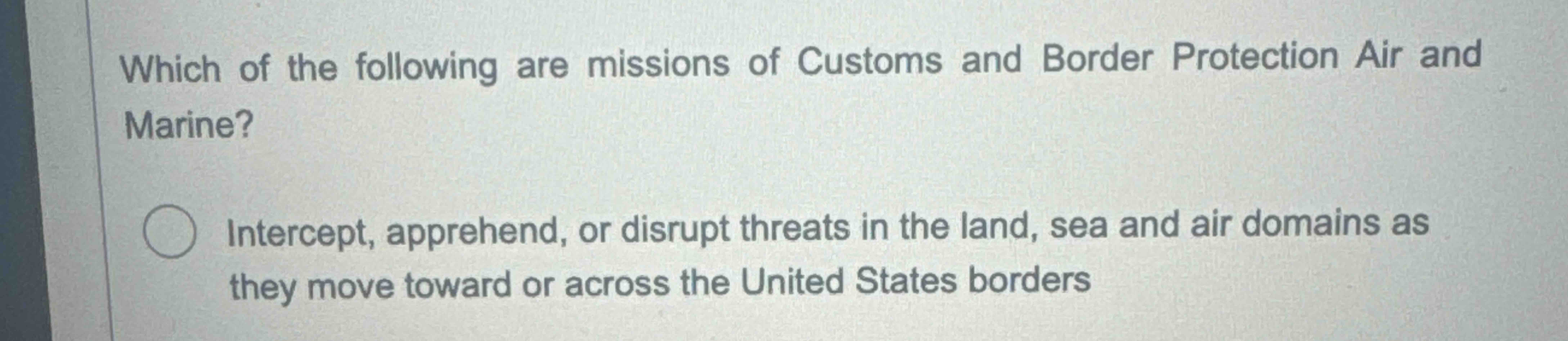 Solved Which of the following are missions of Customs and | Chegg.com