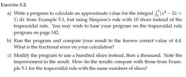 Exercise 5 2 A Write A Program To Calculate An