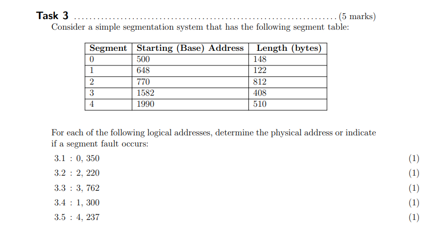 Solved Task 3 (5 marks) Consider a simple segmentation | Chegg.com Solved Task 3 (5 marks) Consider a simple segmentation | Chegg.com