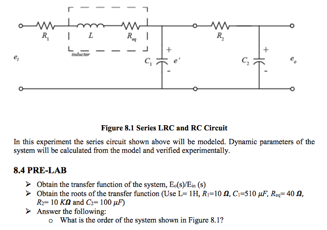 Solved aw R TL L RE R inductor C Figure 8.1 Series LRC and | Chegg.com