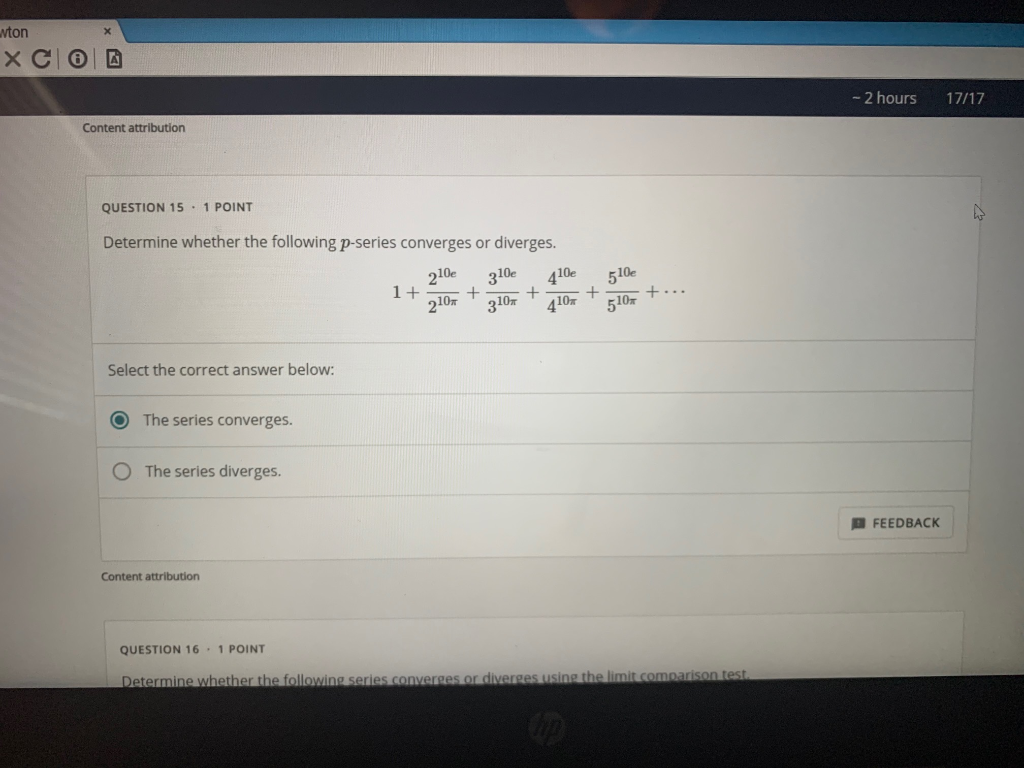 Solved yton XCO - 2 hours 17/17 Content attribution QUESTION | Chegg.com