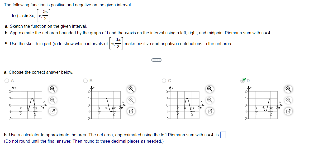 Solved The following function is positive and negative on | Chegg.com