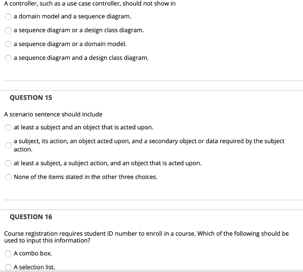 A controller, such as a use case controller, should | Chegg.com