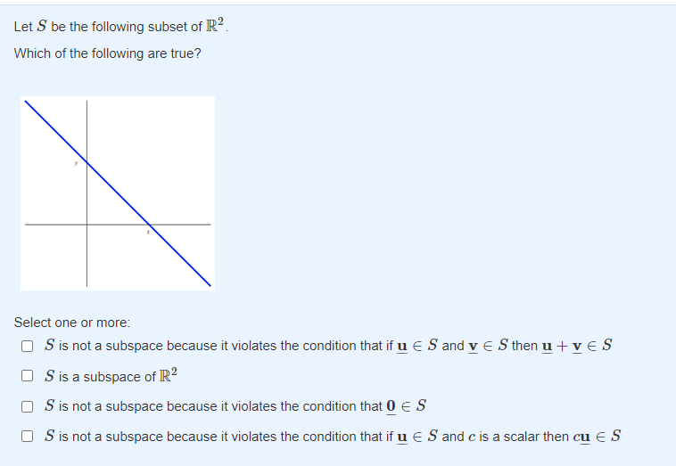 Solved Let S be the following subset of R2. Which of the | Chegg.com