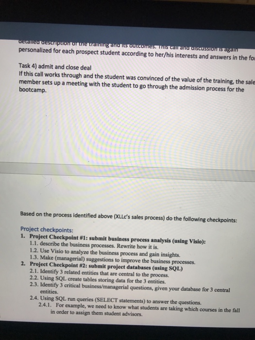 Solved Page Project checkpoints 1. Project Checkpoint #1 : | Chegg.com