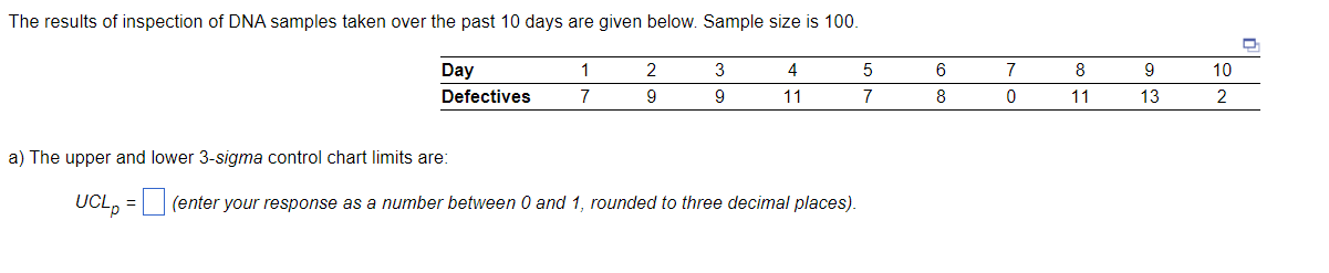 Solved a) The upper and lower 3-sigma control chart limits | Chegg.com