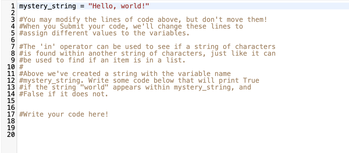 Solved mystery_string = "Hello, world!" \#You may modify the | Chegg.com