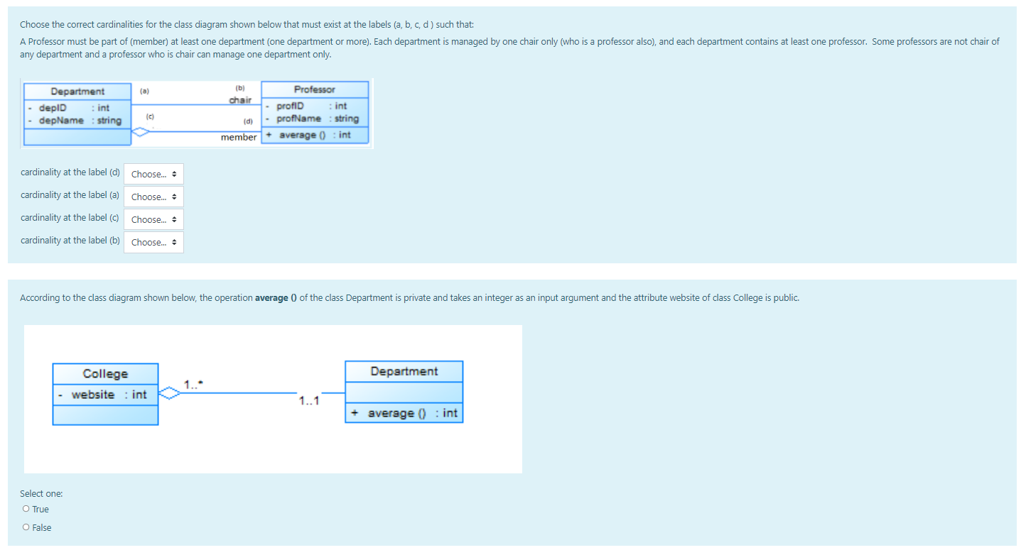 Solved Which one of the classes shown in this class diagram | Chegg.com