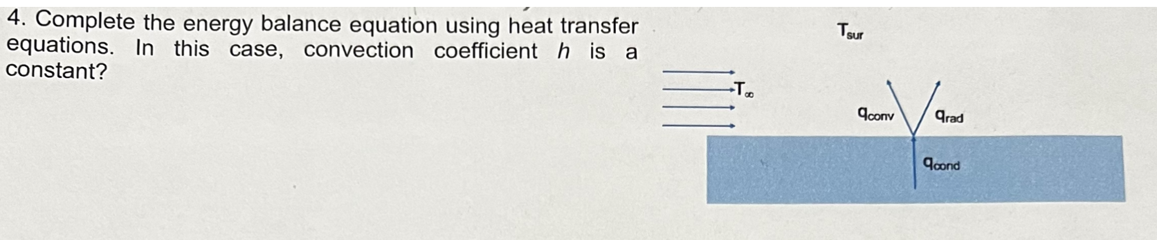 Solved Complete the energy balance equation using heat | Chegg.com