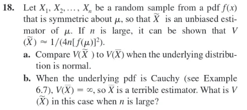 Solved 18. Let X1, X2, ..., X, be a random sample from a pdf | Chegg.com