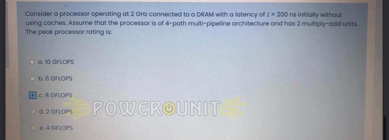 Solved Consider a processor operating at 2 GHz connected to | Chegg.com