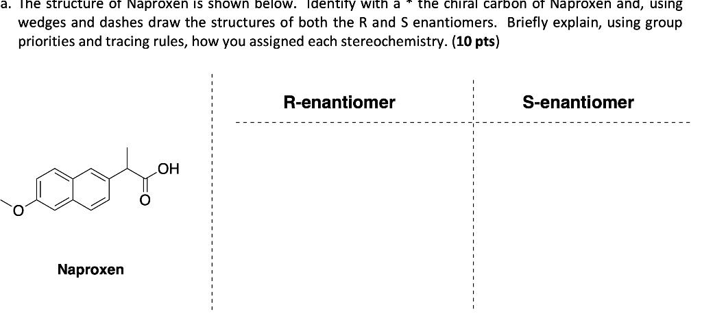 Solved a. The structure of Naproxen is shown below. Identity | Chegg.com
