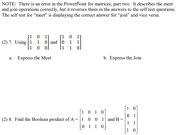 Solved NOTE: There is an error in the PowerPoint for | Chegg.com