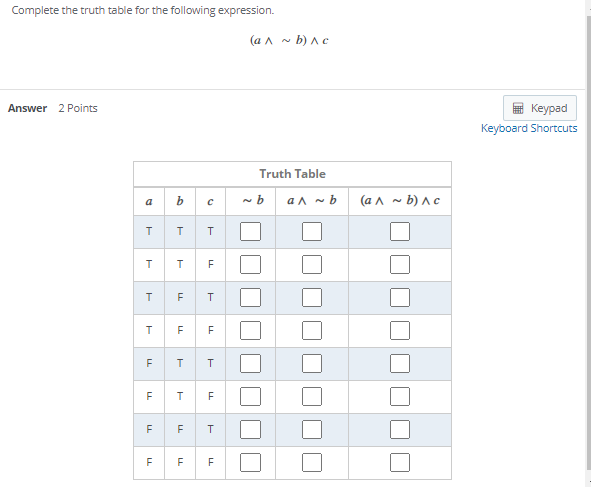 Solved Complete the truth table for the following | Chegg.com