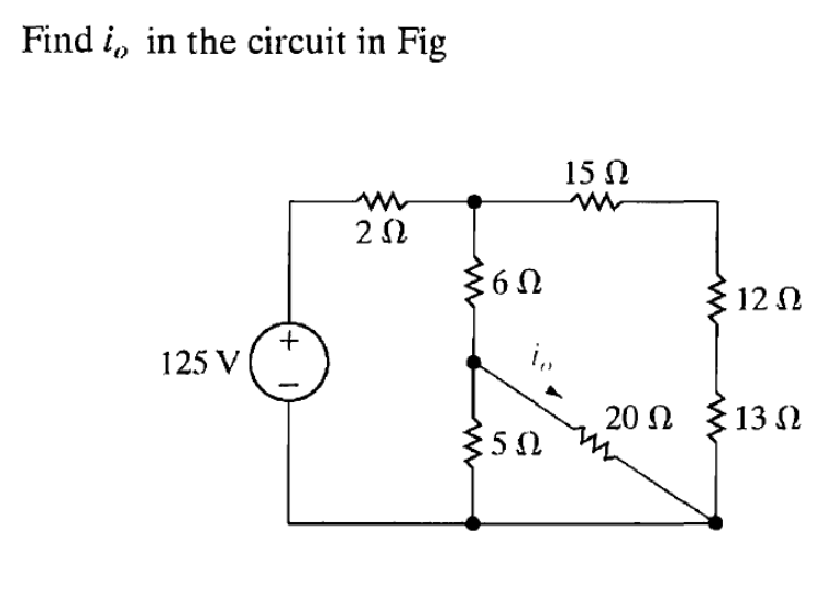 Solved Find io in the circuit in Fig | Chegg.com