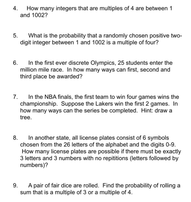 Solved How Many Integers That Are Multiples Of 4 Are Between 