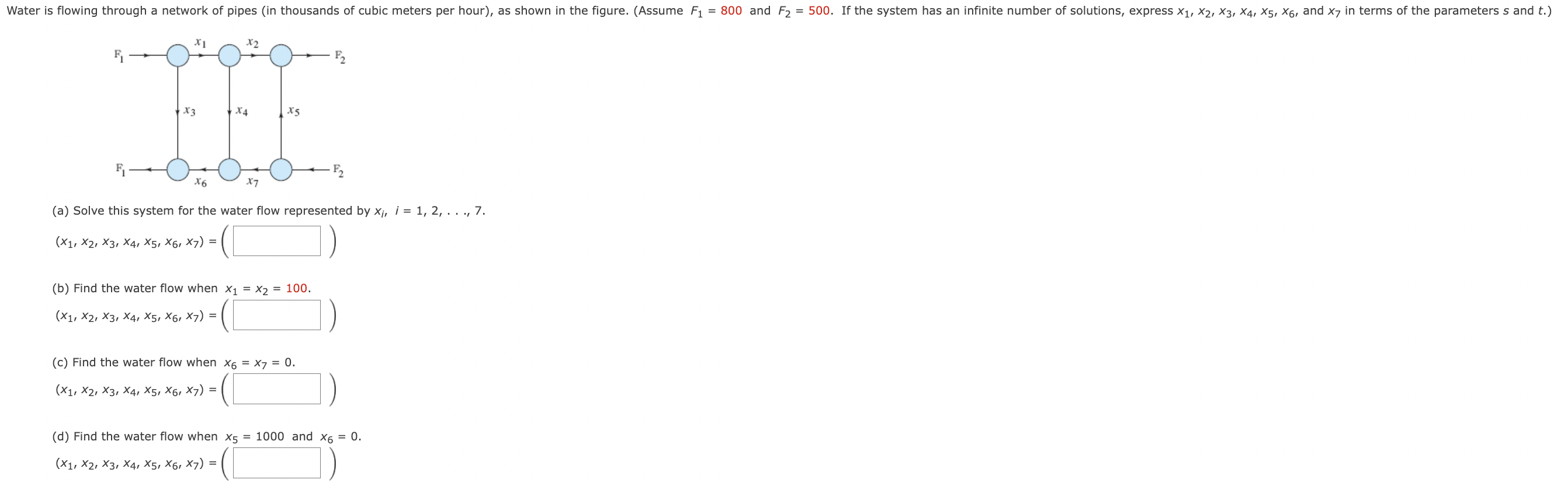 Solved (a) ﻿Solve this system for the water flow represented | Chegg.com