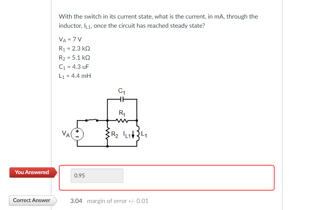 Solved With the switch in its current state, what is the | Chegg.com