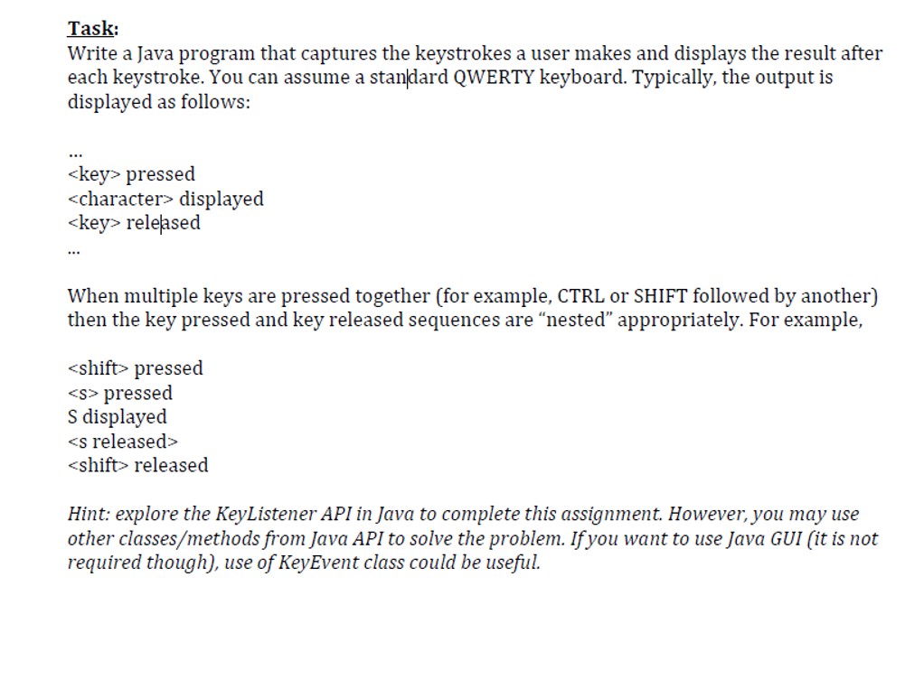 Solved Task:Write a Java program that captures the | Chegg.com