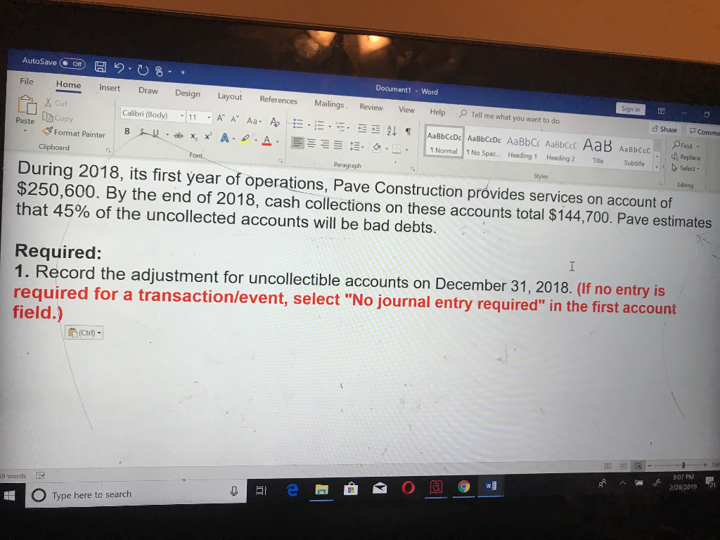 Solved Document1 Word File Home Insert Draw Design Layout | Chegg.com