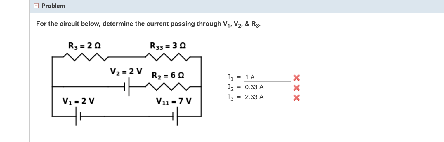 Solved For the circuit below, determine the current passing | Chegg.com