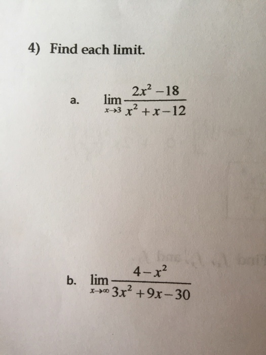 Solved Find each limit. Lim x rightarrow infinity 3 2x^2 - | Chegg.com