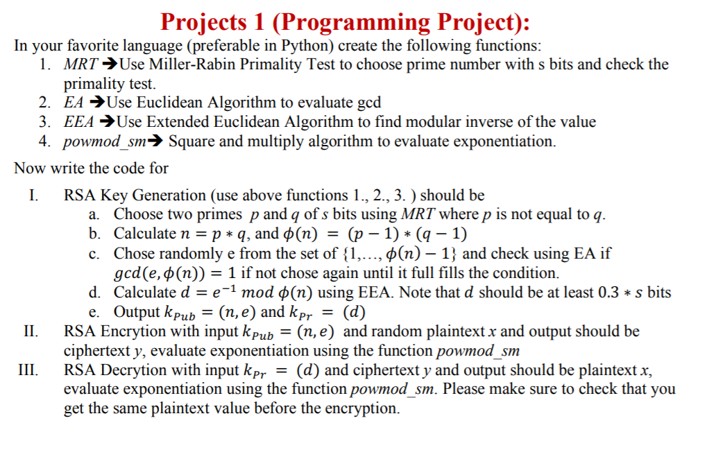 Projects 1 (Programming Project): In your favorite | Chegg.com
