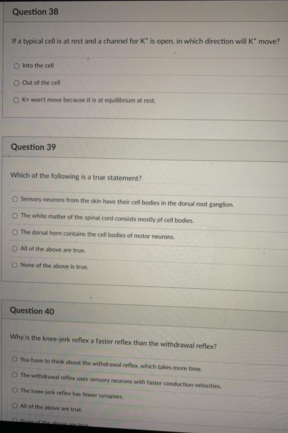 Solved Question 38 If a typical cell is at rest and a | Chegg.com