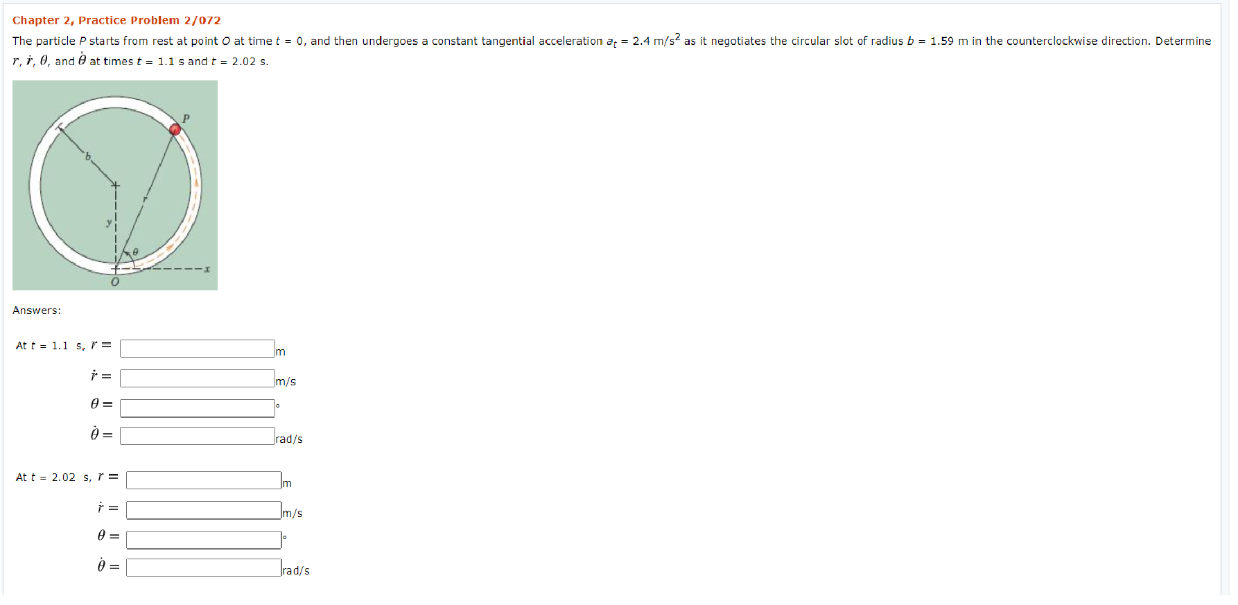 Solved Chapter 2, Practice Problem 2/072 The particle P | Chegg.com