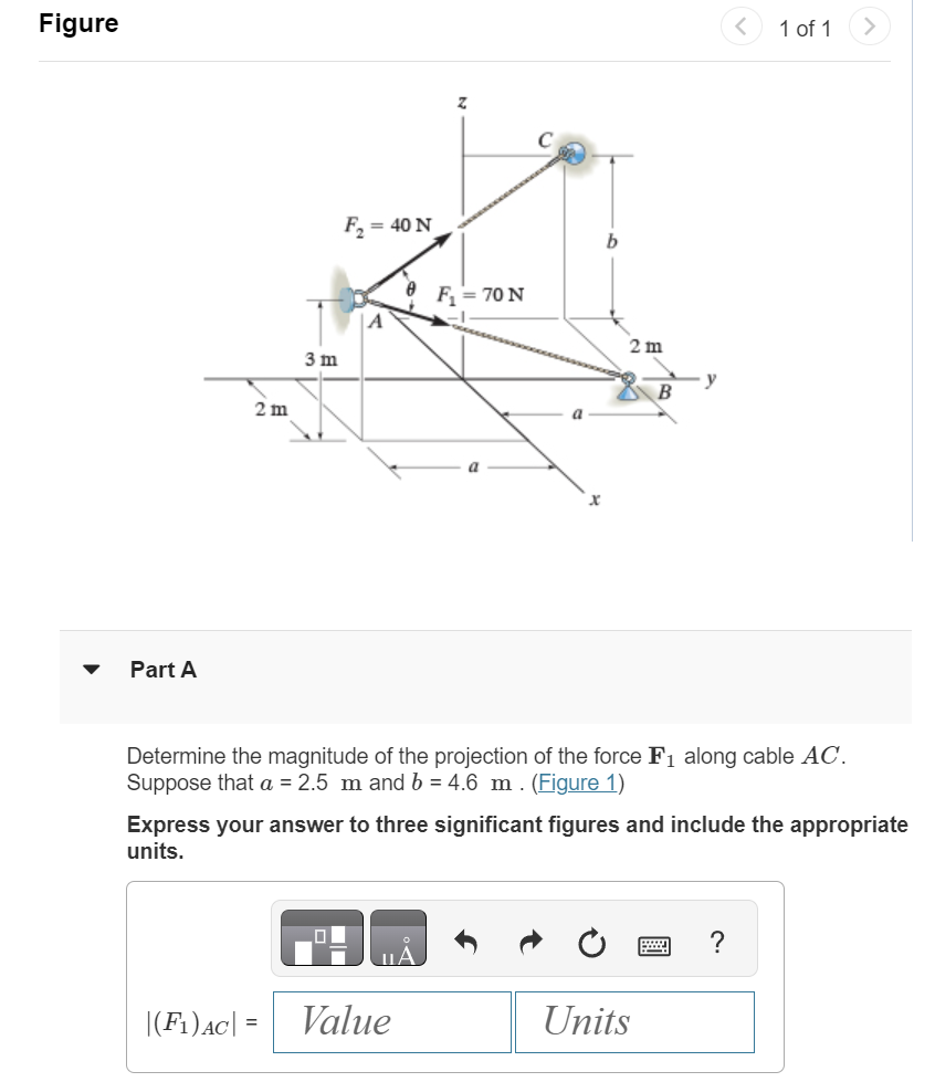 Solved 1 of 1 Part A Determine the magnitude of the | Chegg.com