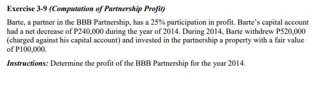 Solved Exercise 3-3 (Division of profit; Interest on Average | Chegg.com