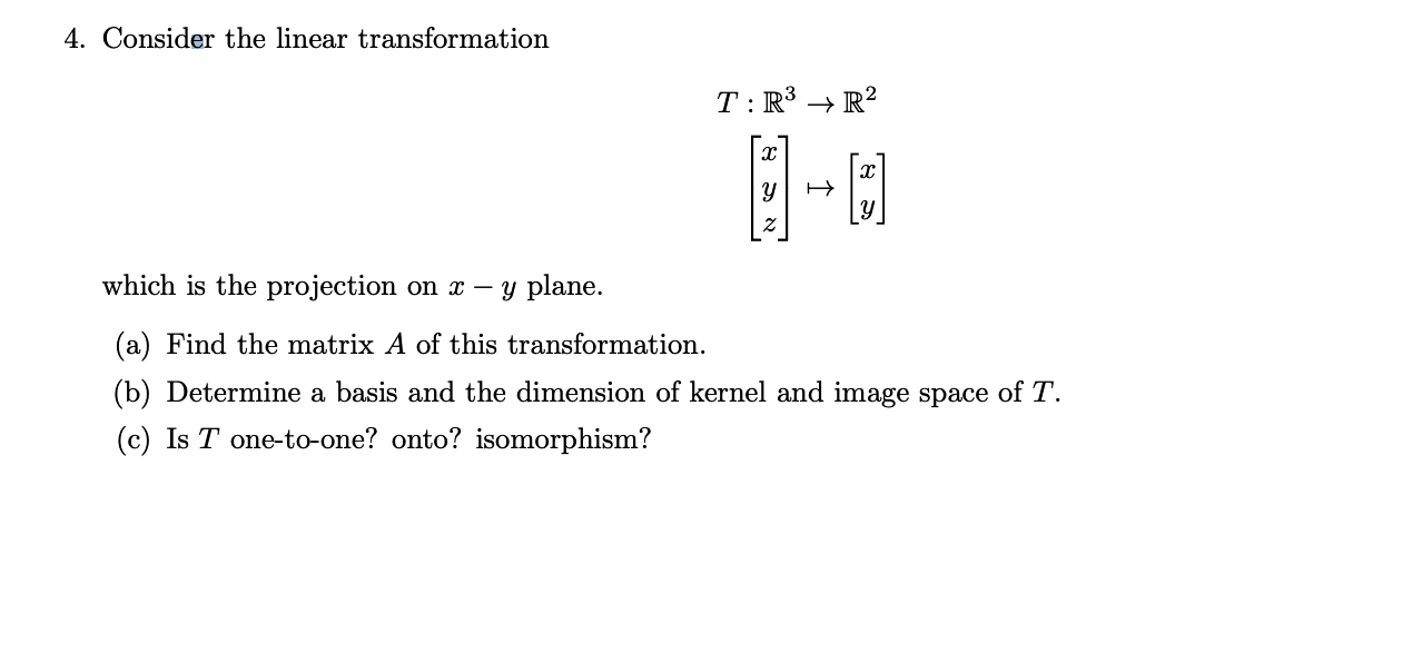 Solved Consider the linear | Chegg.com