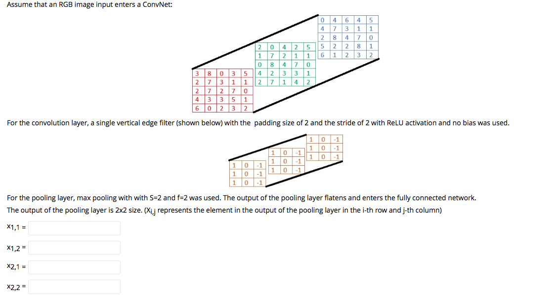 Solved Assume that an RGB image input enters a ConvNet: 5 1 | Chegg.com