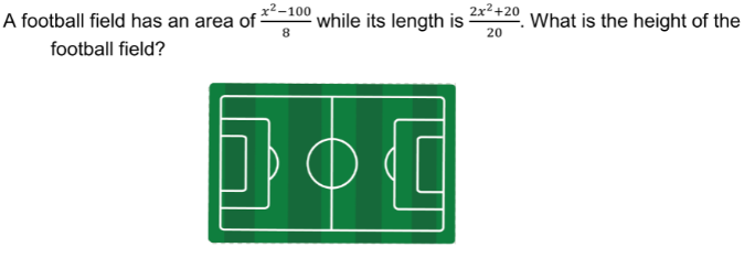 Solved x2-100 2x2 +20 A football field has an area of while | Chegg.com